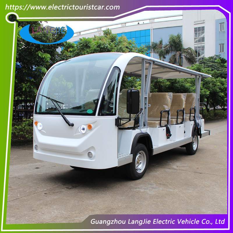 4 Wheel Electric Car 14 Seats Electric Sightseeing Bus 72V 7.5KW AC ...