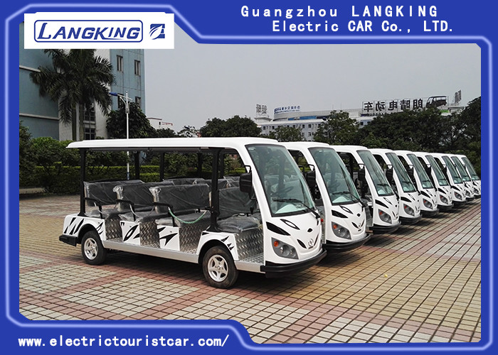 White Color Electric Shuttle Vehicles With 11 Seater Zero Pollution ...
